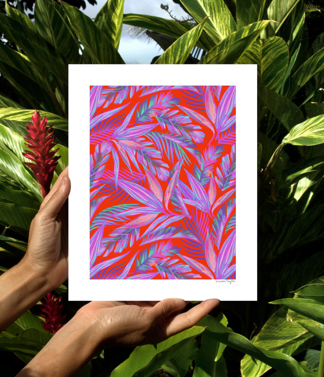BANANA PALMS RED ART PRINT - 8" X 10" – Lauren Taylor Creations