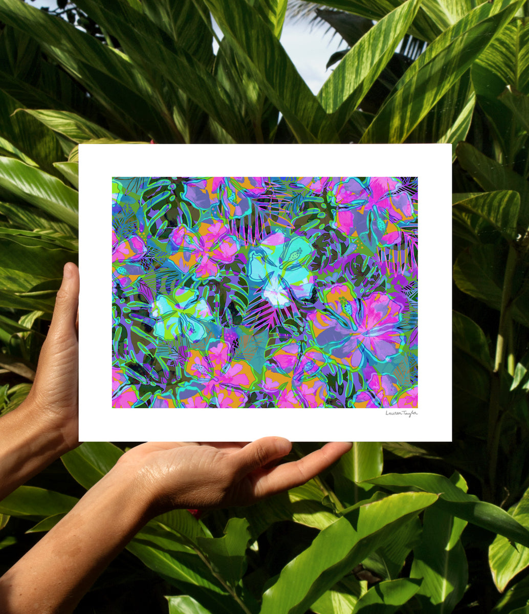 HIBISCUS BASH ART PRINT - 8" X 10" – Lauren Taylor Creations