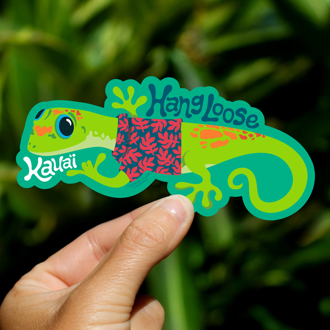 KAUAI GECKO STICKER - LARGE – Lauren Taylor Creations